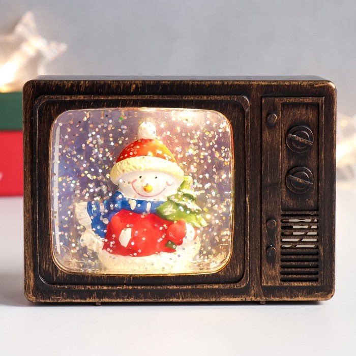 Шар водяной Новогодний телевизор 3х11х8 см, светящийся, в ассортименте ...